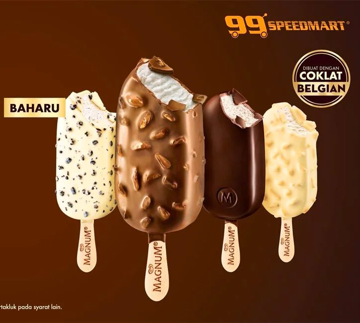Aiskrim magnum Hanya RM3.80 Sahaja Di 99 Speedmart!